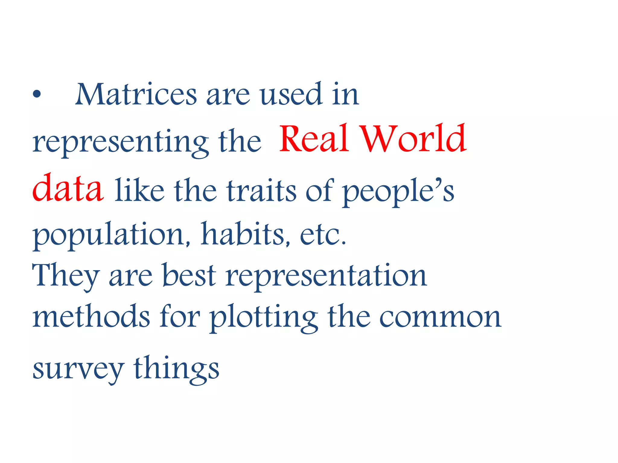 Applications of matrices in real life | PPTX