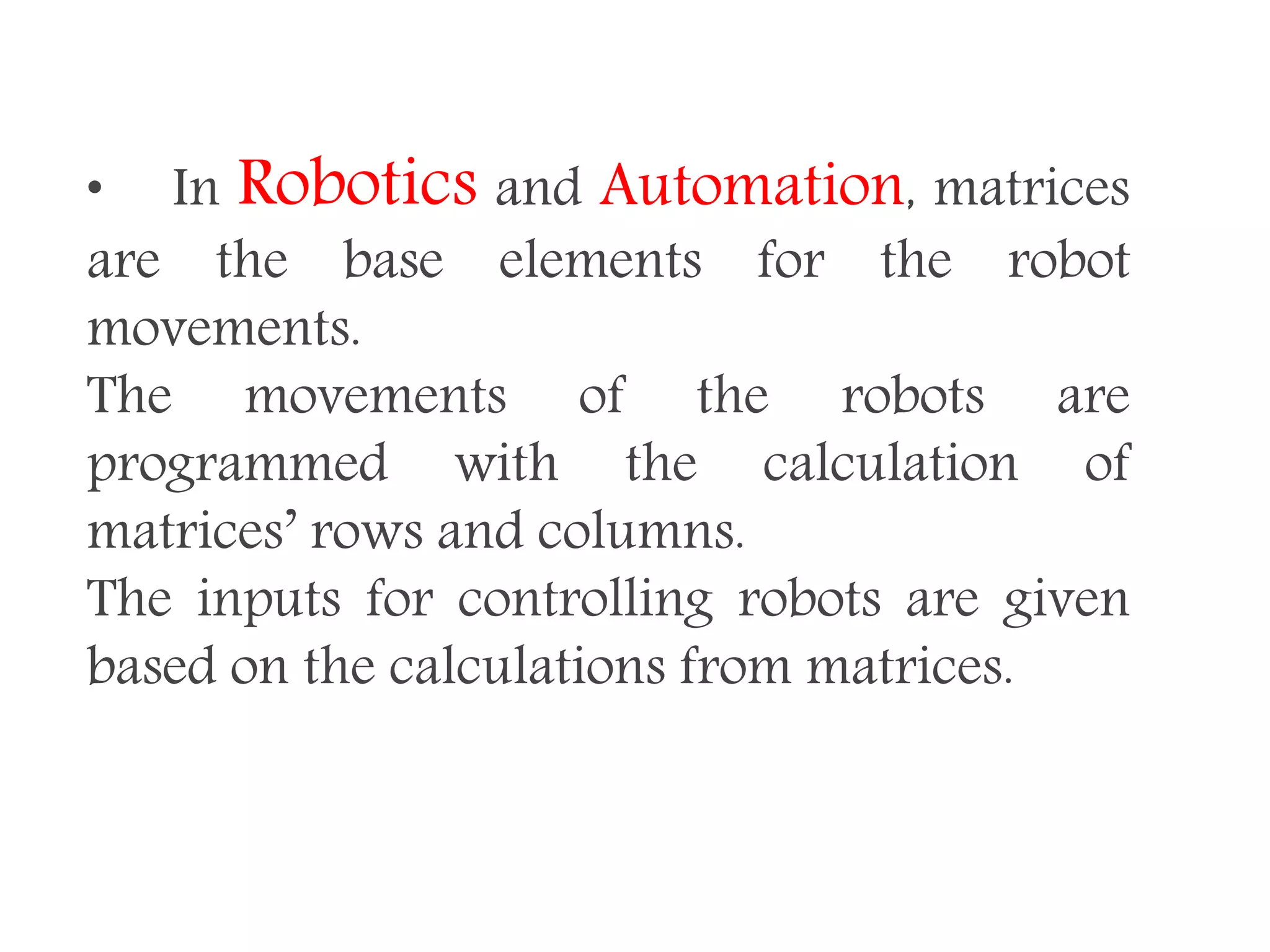 Applications of matrices in real life | PPTX