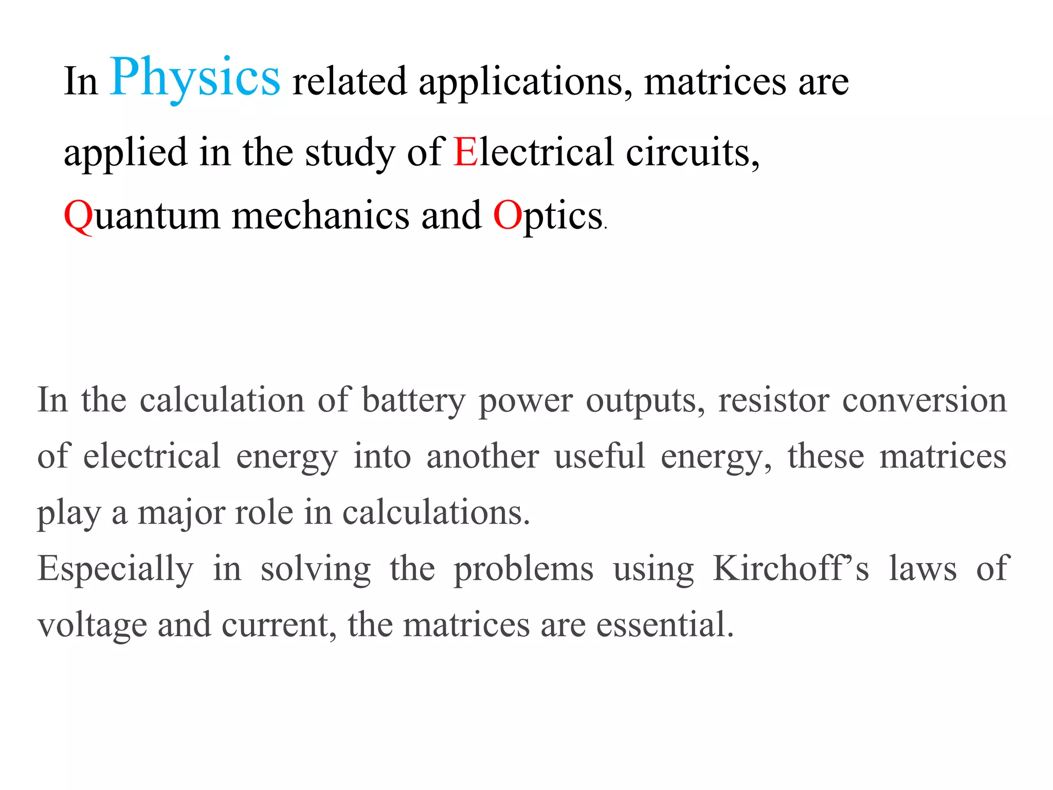 Applications of matrices in real life | PPTX