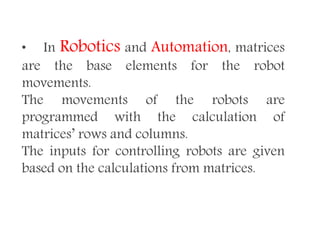 Applications of matrices in real life | PPTX