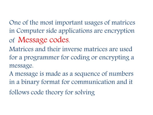 Applications of matrices in real life | PPTX | Physics | Science