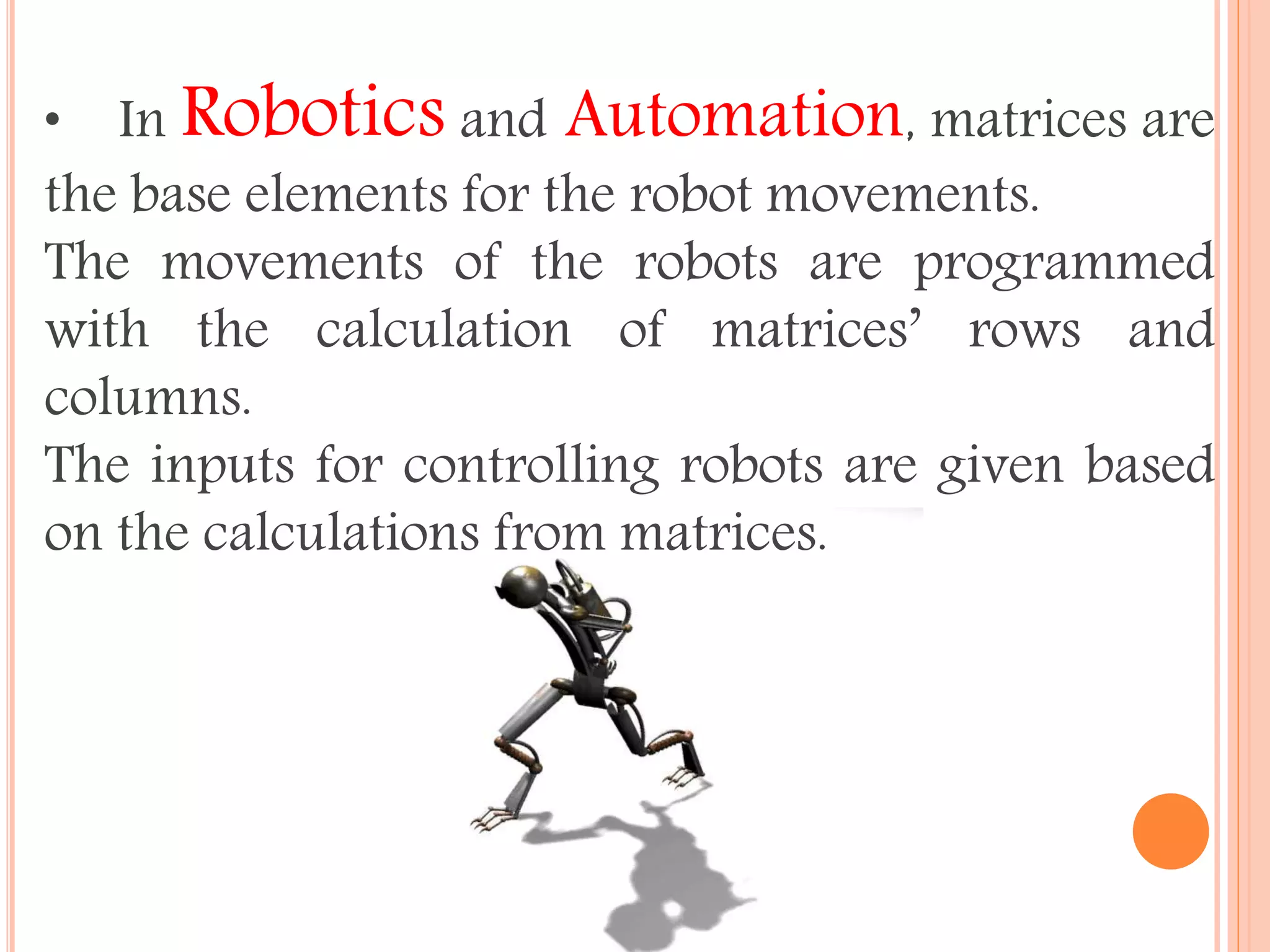 Applications of matrices in Real\Daily life | PPTX