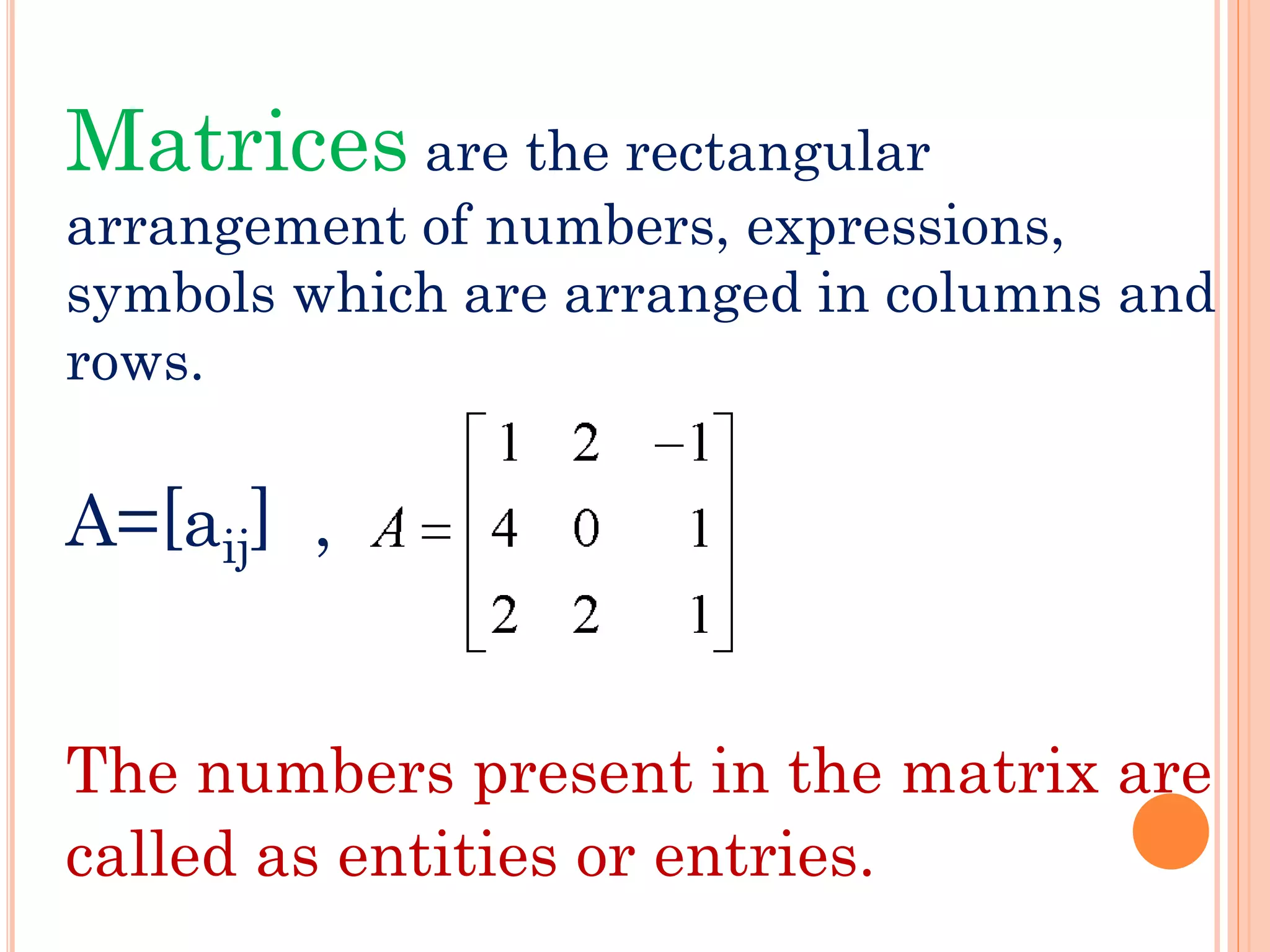 Applications of matrices in Real\Daily life | PPTX