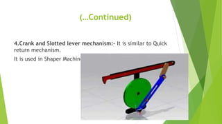 Applications of mechanisms | PPTX