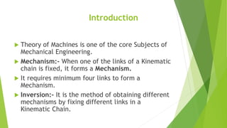 Applications of mechanisms | PPTX