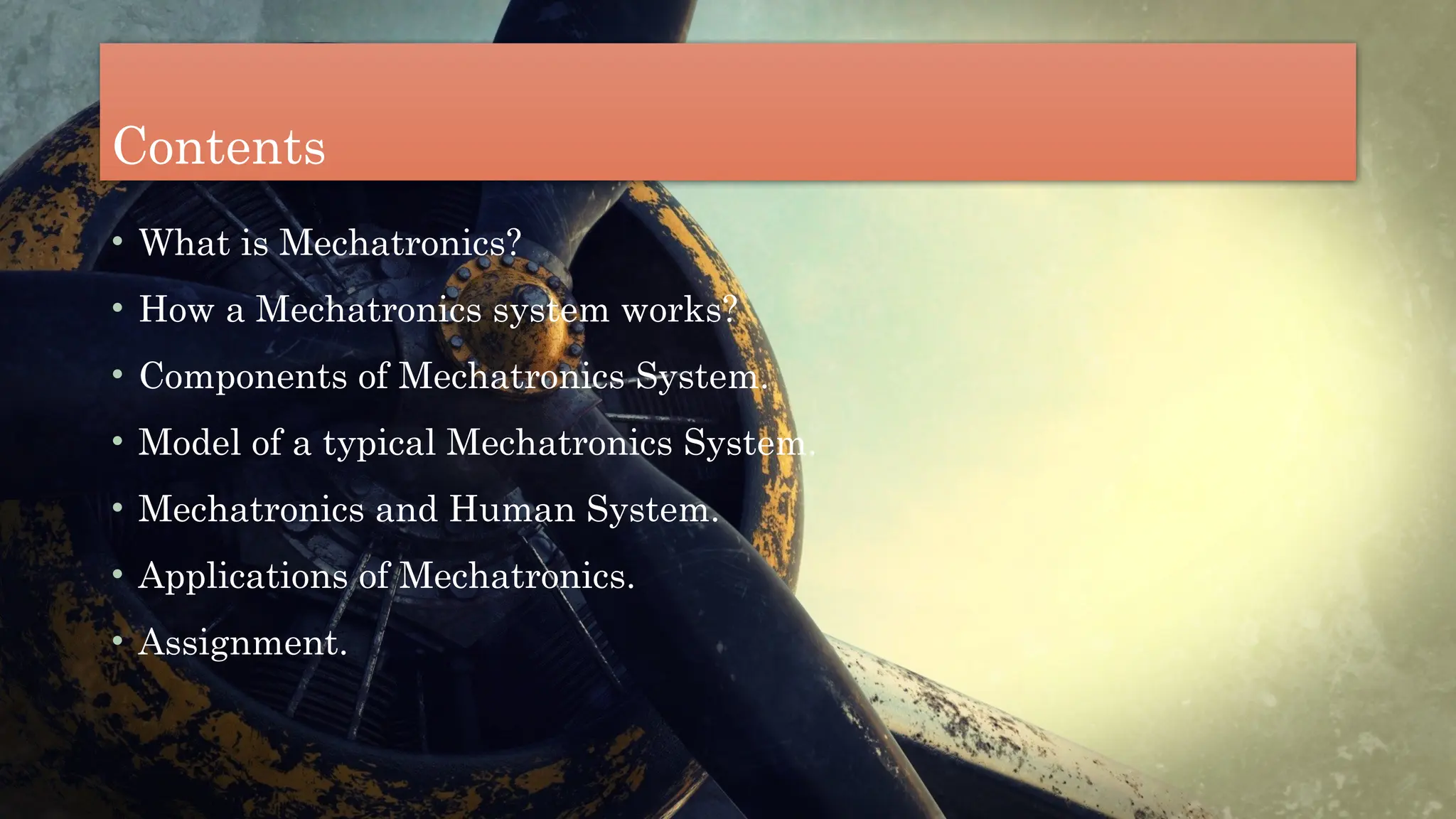 Applications of Mechatronics in various fields. | PPTX