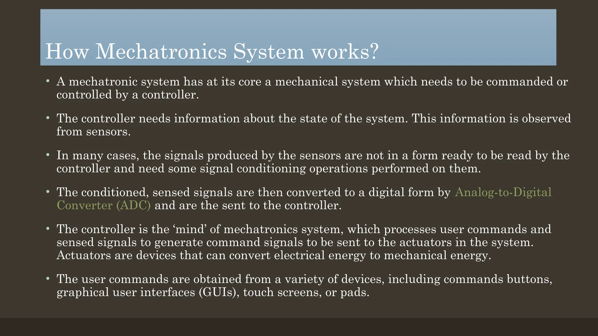 Applications of Mechatronics in various fields. | PPTX