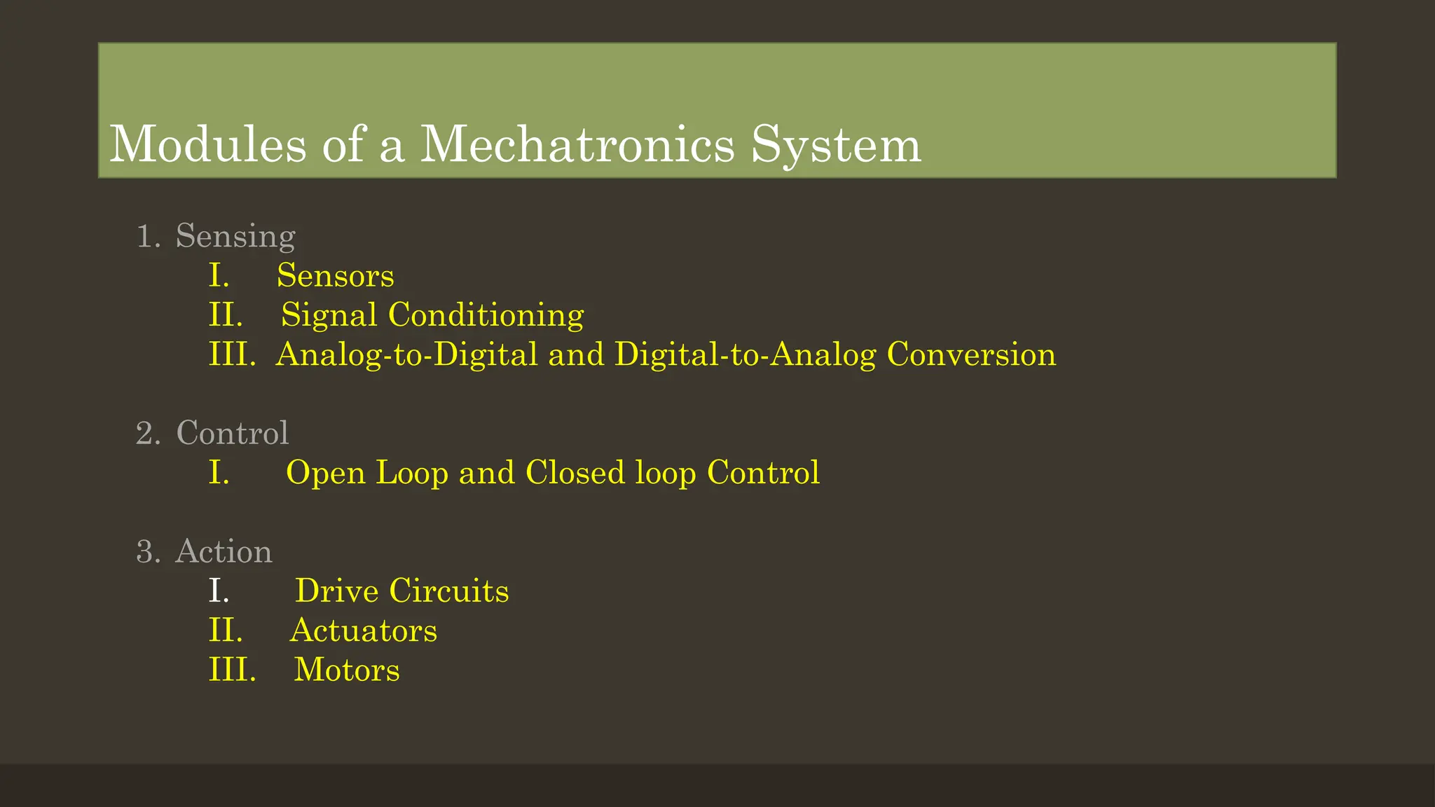 Applications of Mechatronics in various fields. | PPTX