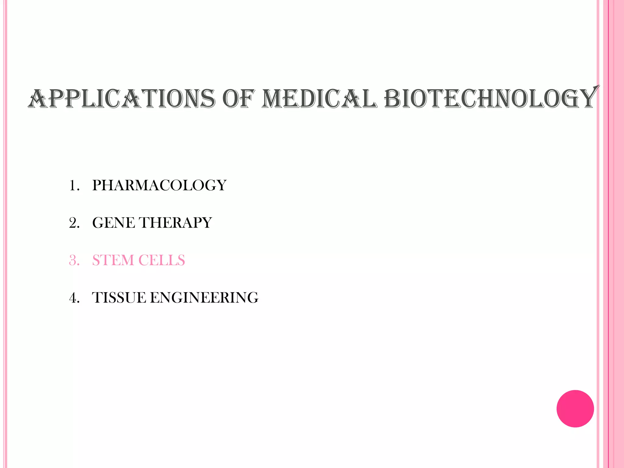 Applications of medical biotechnology | PPTX