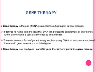 Applications of medical biotechnology | PPTX
