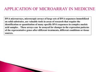 Applications of microarray | PPTX