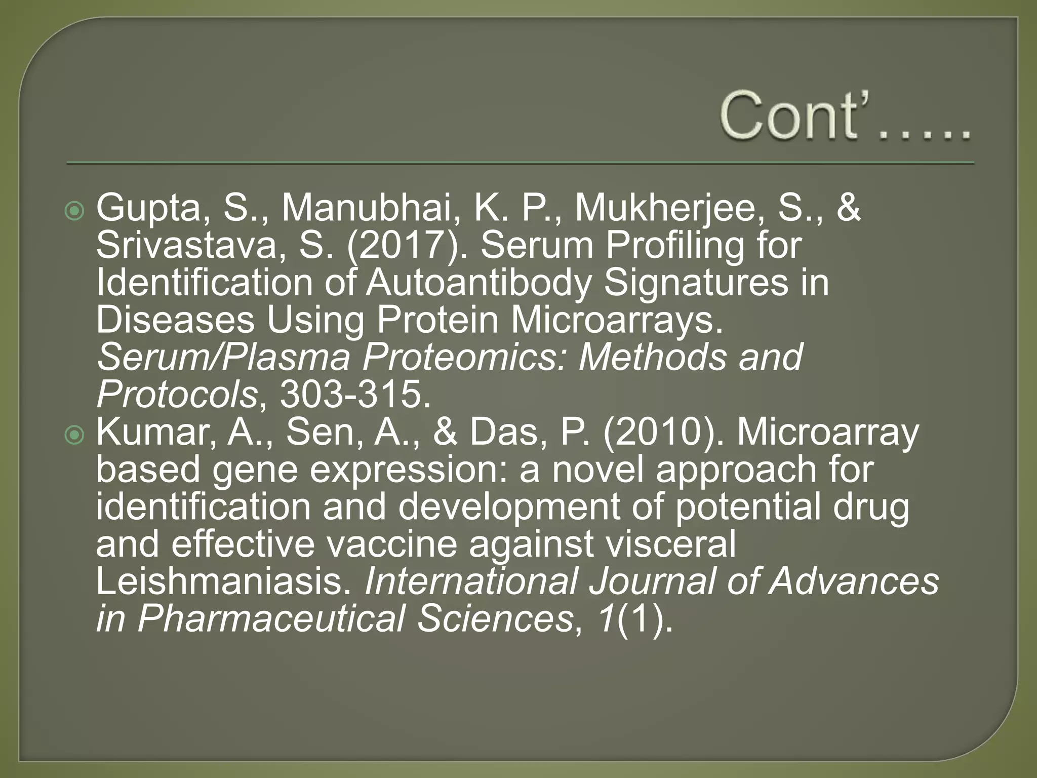 Applications of microarray | PPTX