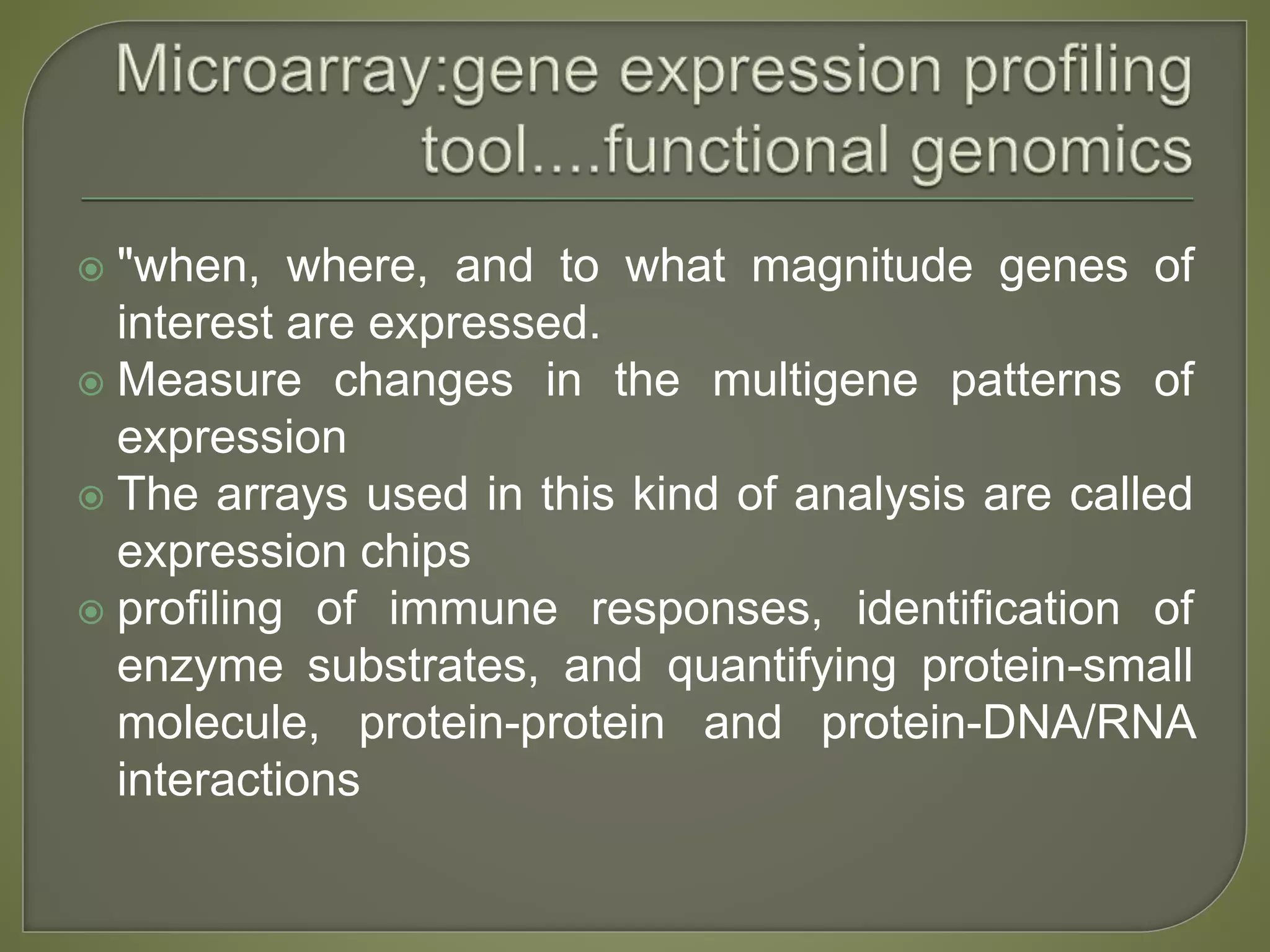 Applications of microarray | PPTX