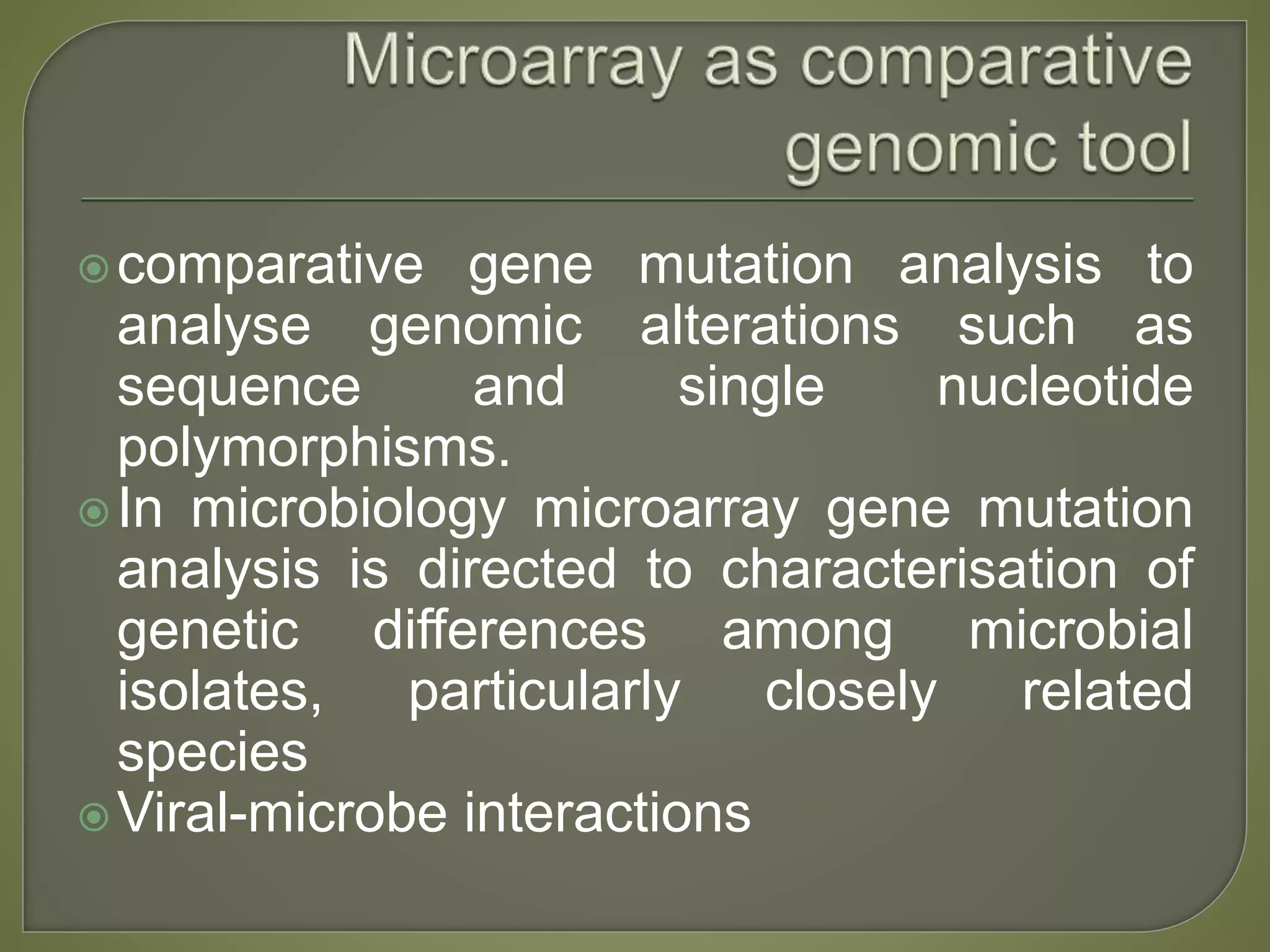 Applications of microarray | PPTX