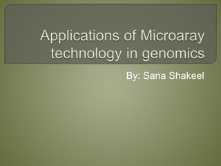 Applications of microarray | PPTX