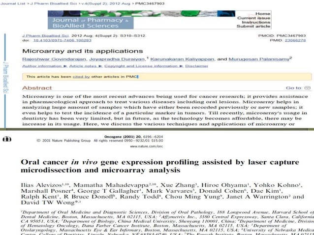 Applications of microarray | PPT