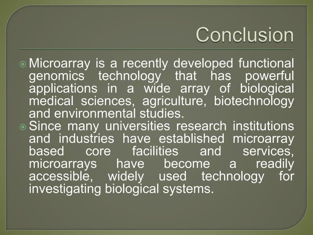 Applications of microarray | PPT