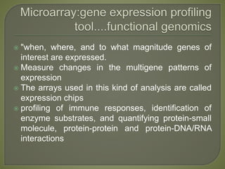 Applications of microarray | PPTX