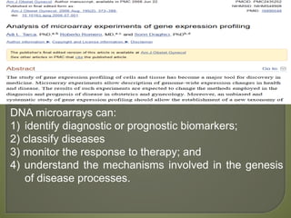 Applications of microarray | PPTX