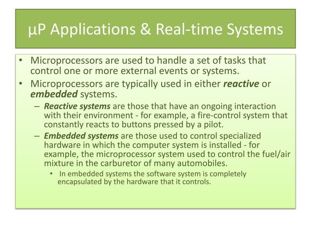 Applications of microprocessor | PPTX | Computing | Technology & Computing
