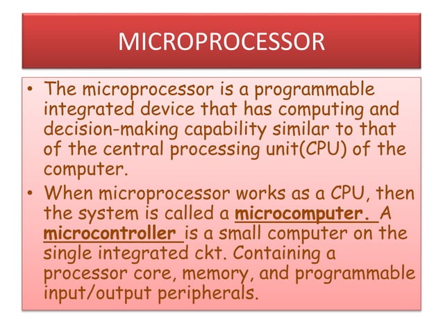 Applications of microprocessor