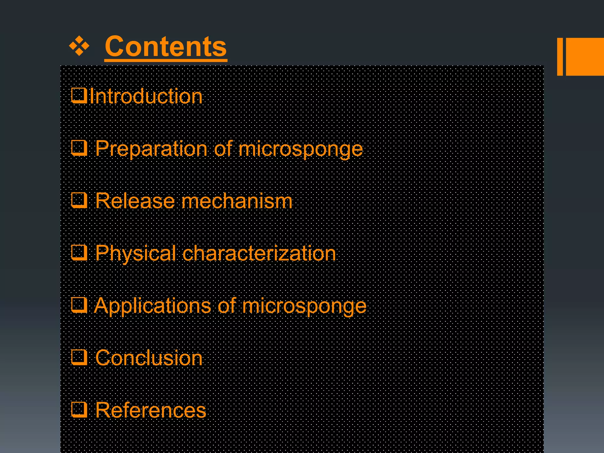 Applications of microsponge1 | PPTX