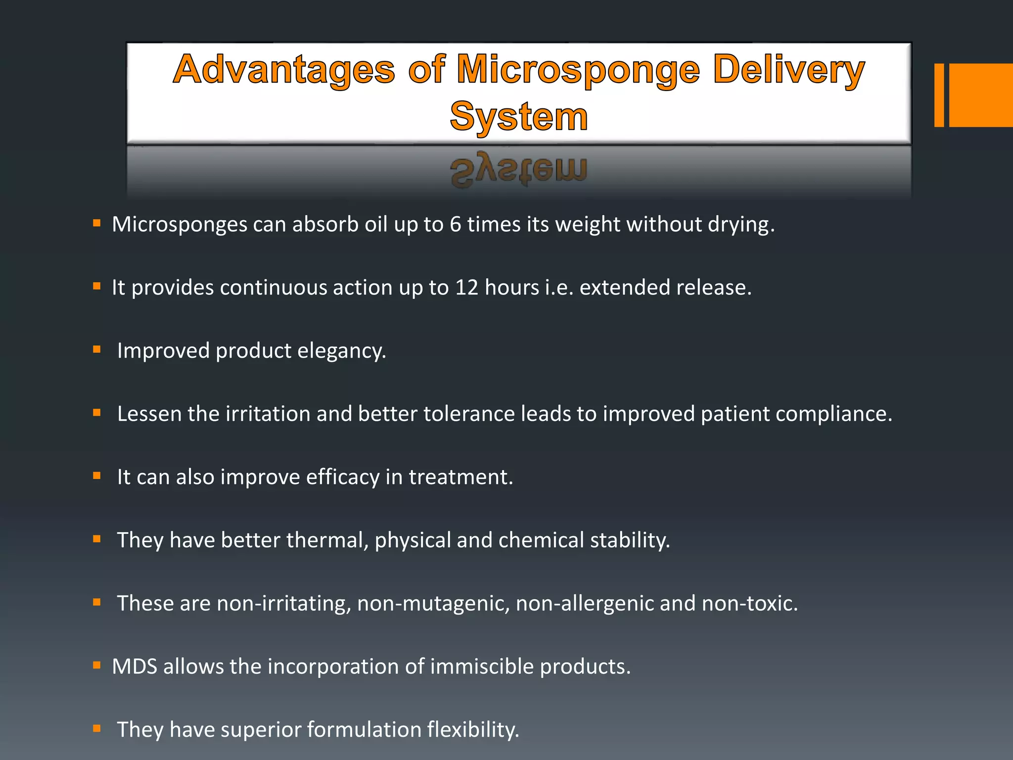 Applications of microsponge1 | PPTX