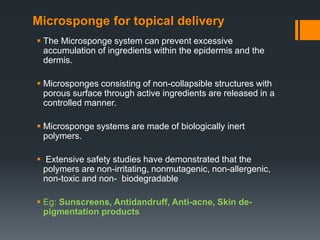 Applications of microsponge1 | PPTX