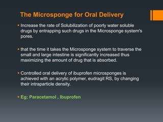 Applications of microsponge1 | PPTX