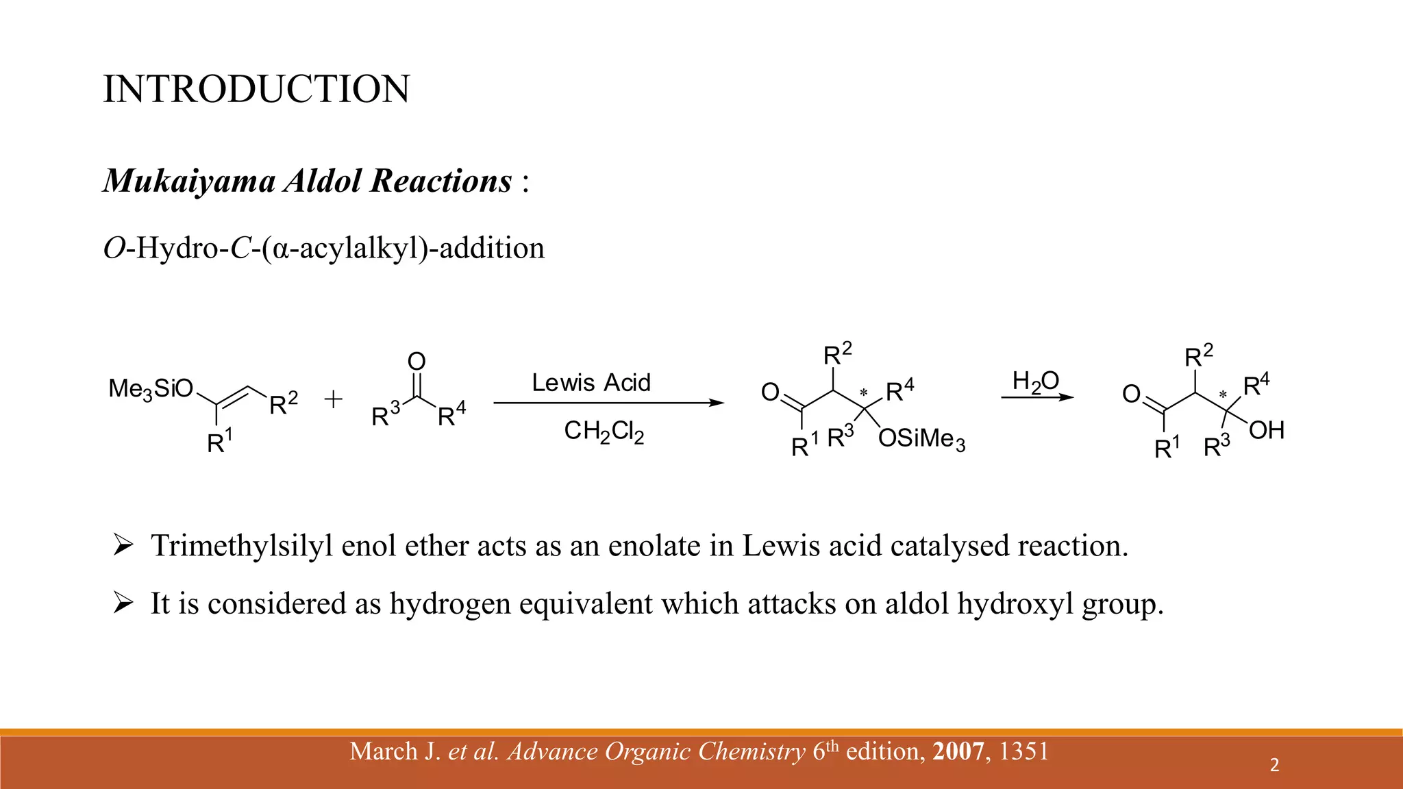 Applications of Mukaiyama aldol reaction | PPSX
