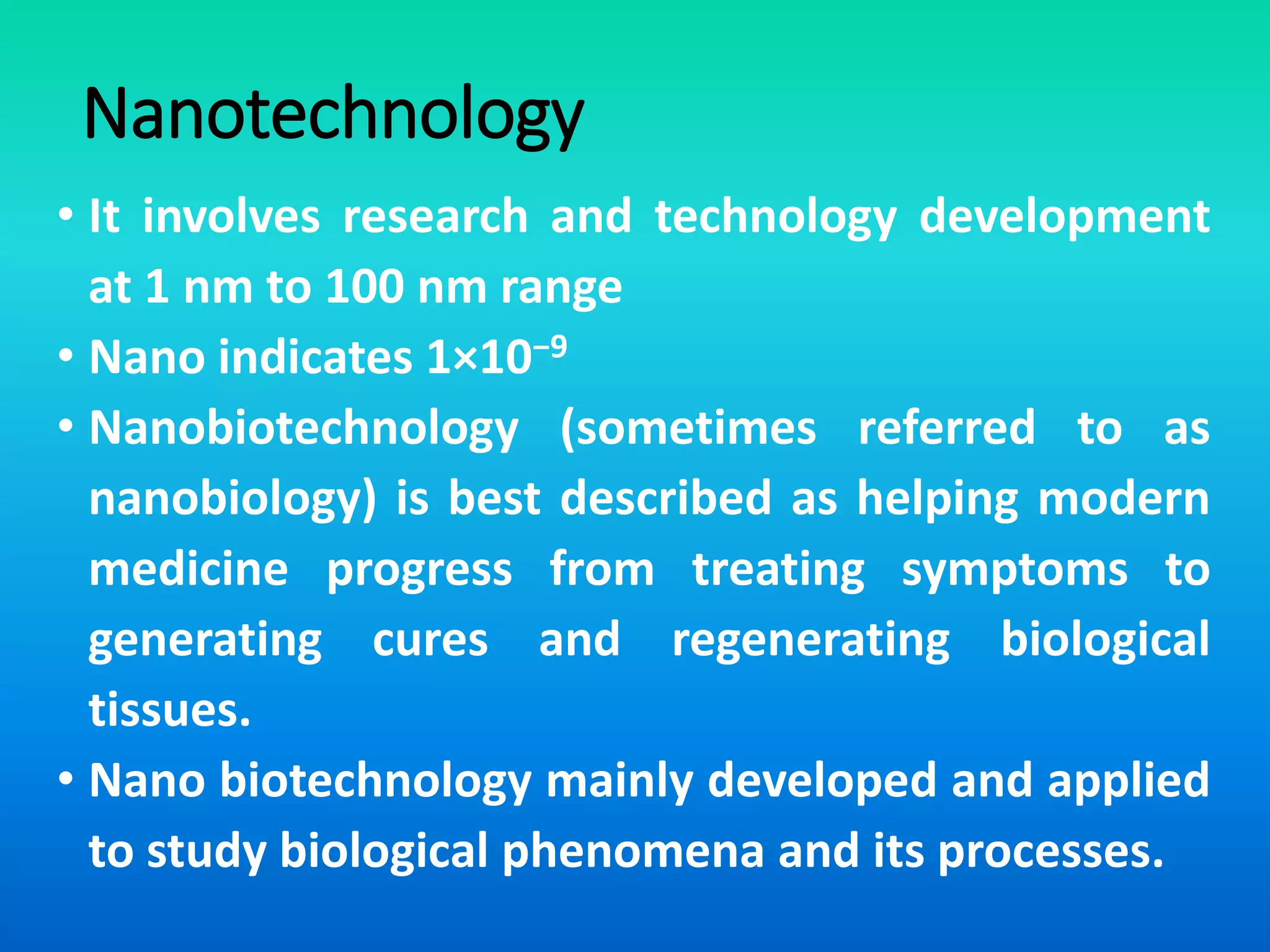 Applications of nanobiotechnology in medicine | PPT