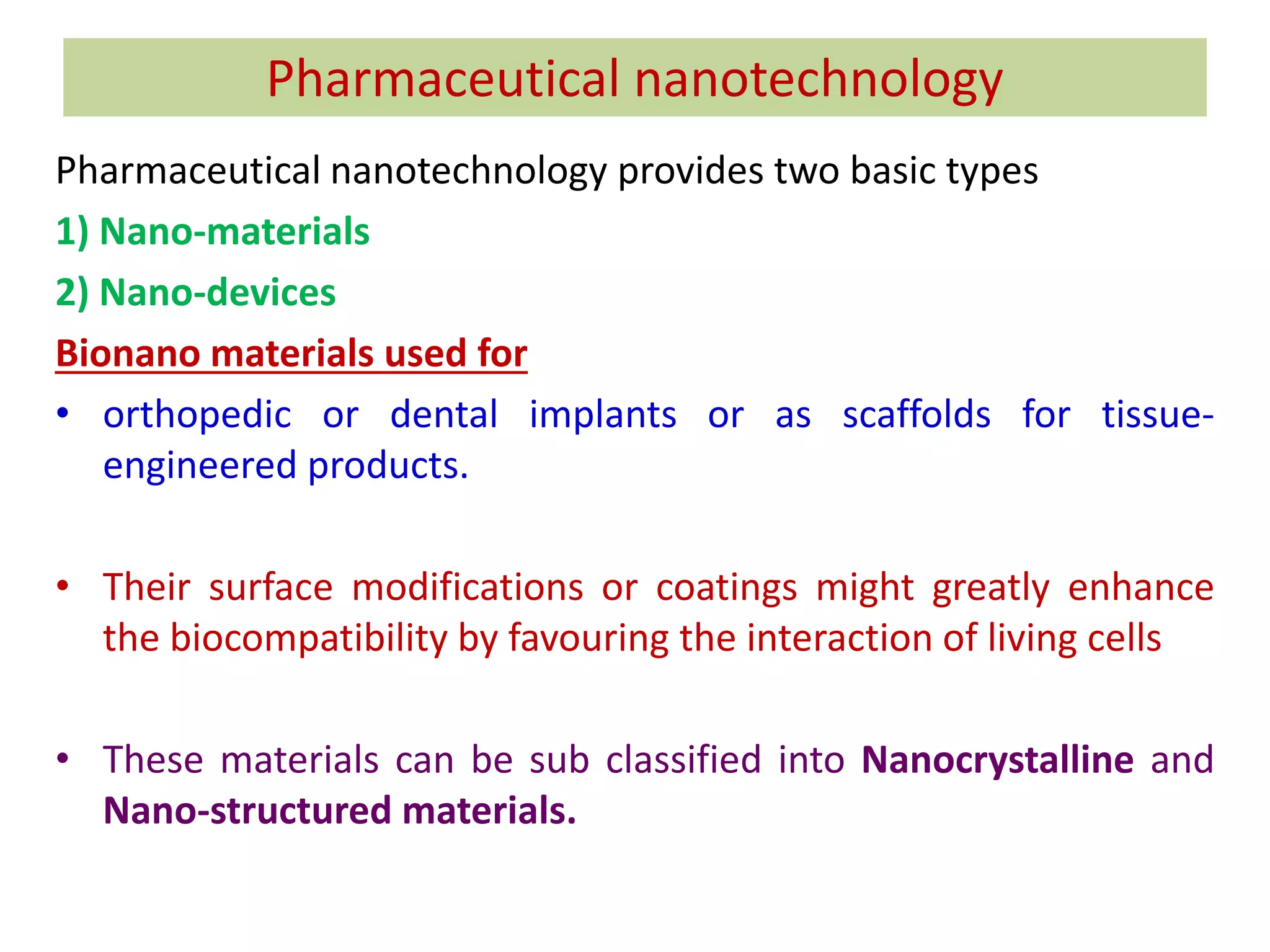 Applications of nanomaterials by dr.ck