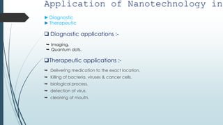 Applications of nanotechnology | PPTX