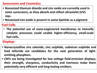 Applications of nanotechnology | PPTX