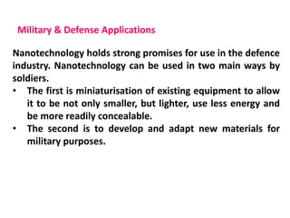 Applications of nanotechnology | PPTX