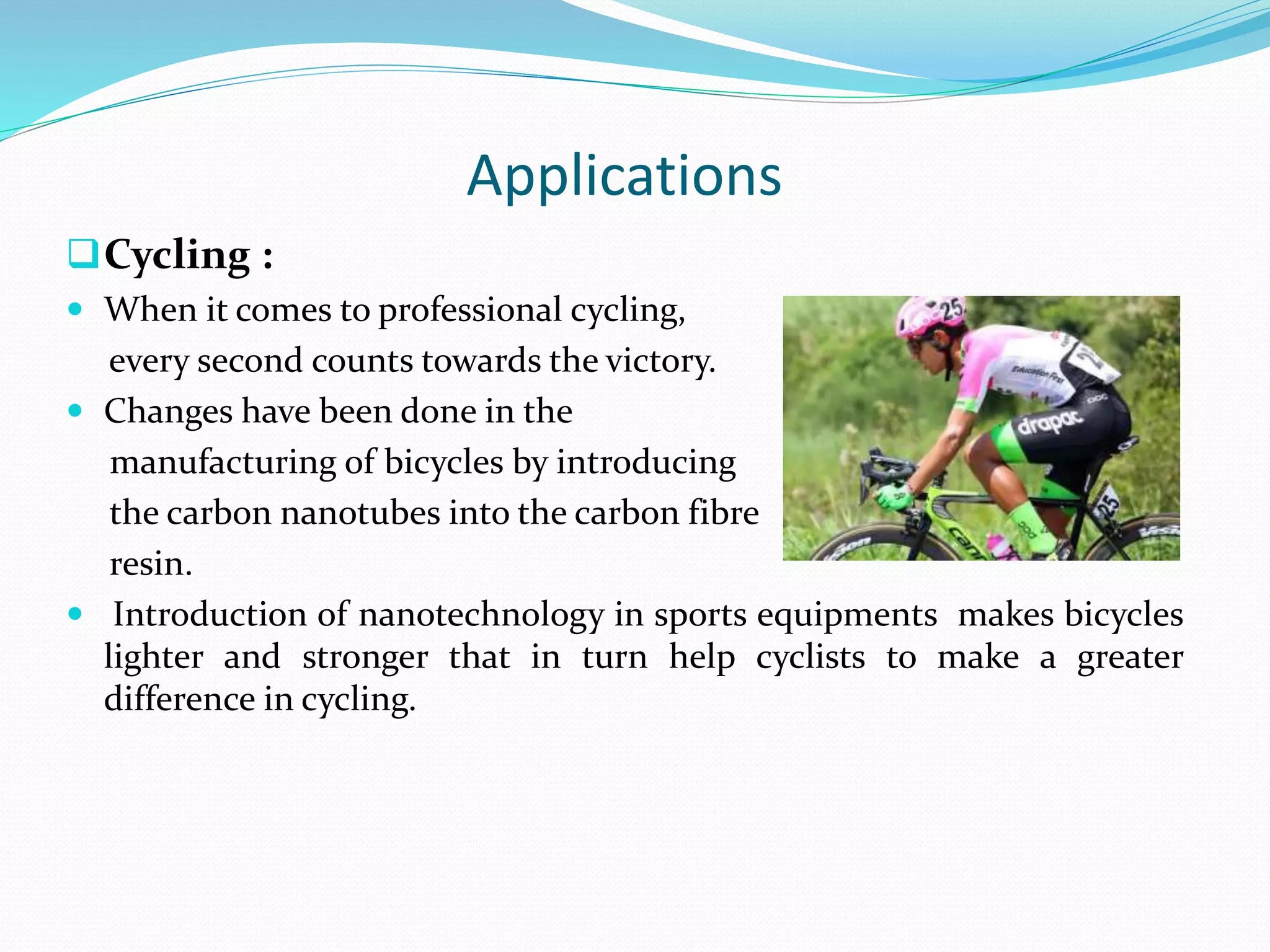 Applications of nanotechnology in Sports | PPTX