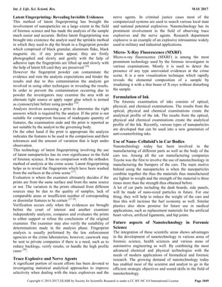 Applications of Nanotechnology in Forensic Investigation | PDF