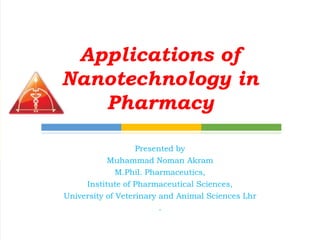 Applications of nano technology in pharmacy | PPTX