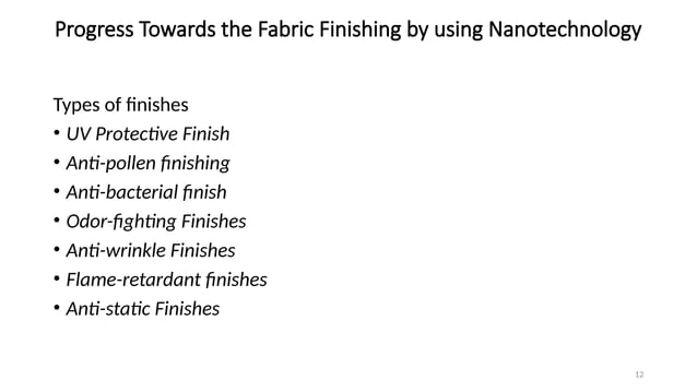 Applications of Nano technology in textiles.pptx