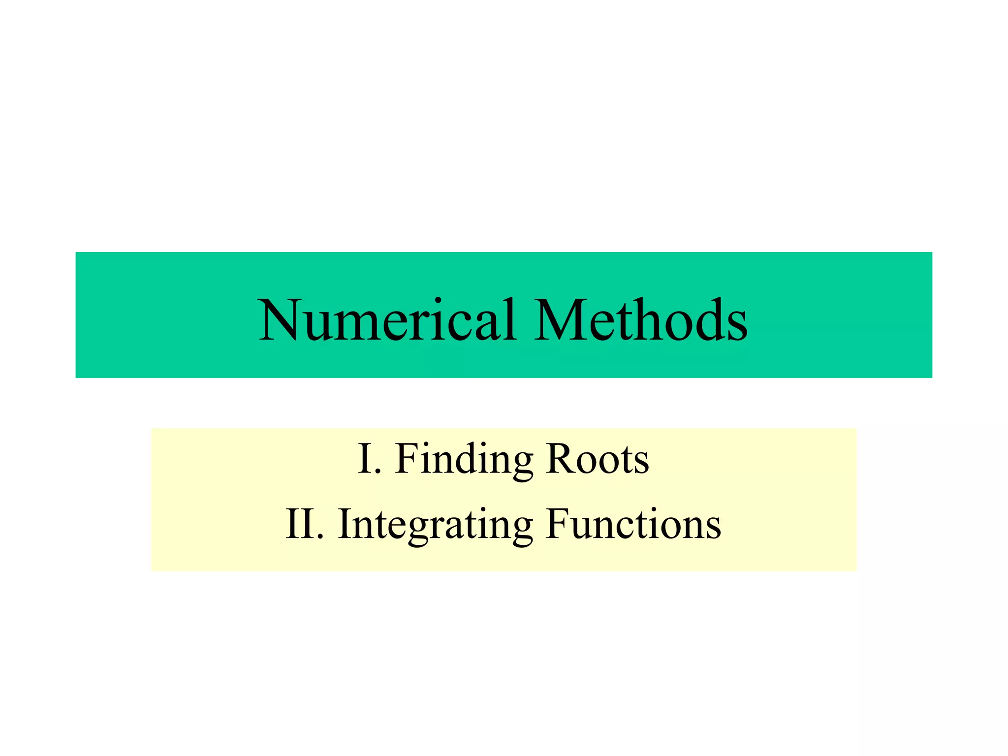 Applications of numerical methods | PPT