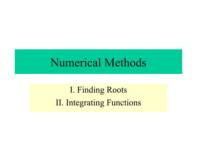 Applications of numerical methods | PPT