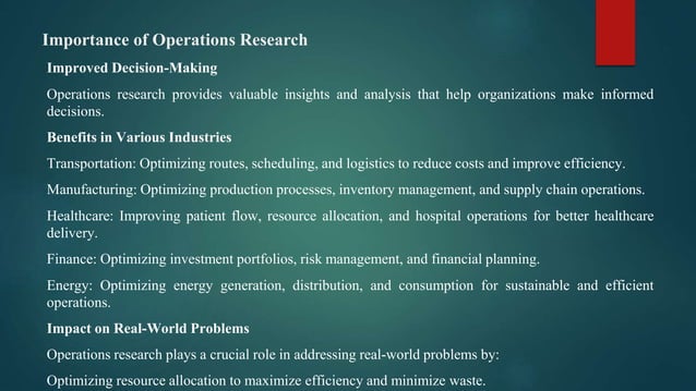 Applications of Operations research and it's real world problems.pptx