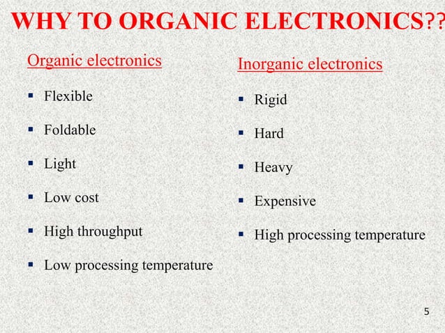 Applications of organic electronics | PPSX | Chemistry | Science