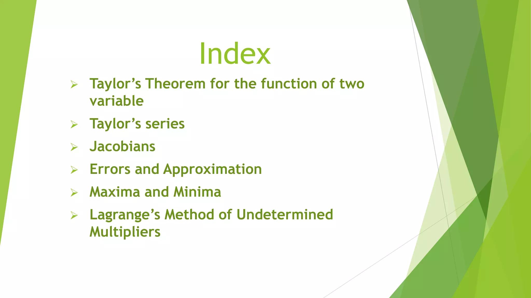 Applications of partial differentiation | PPTX