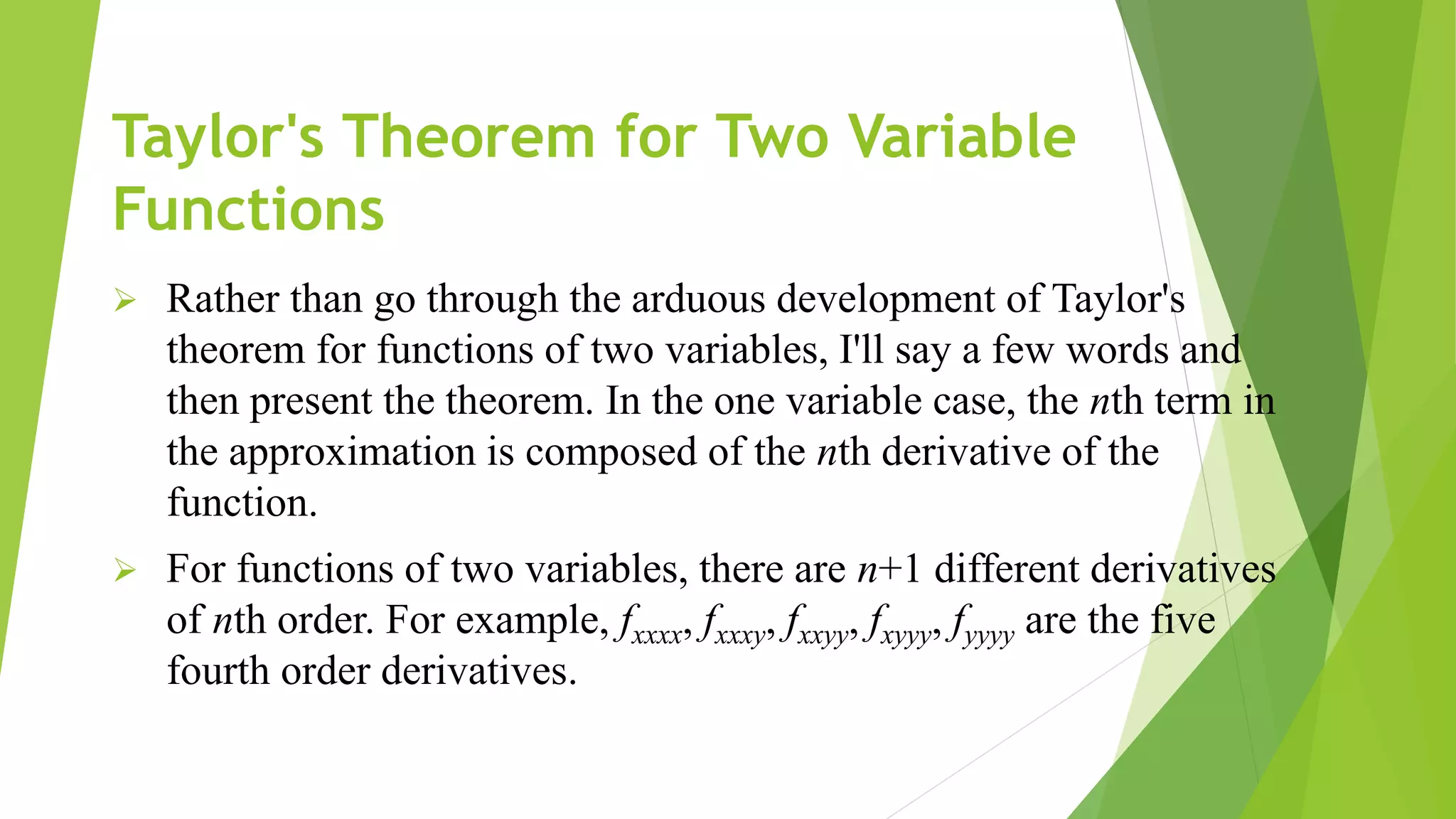 Applications of partial differentiation | PPTX