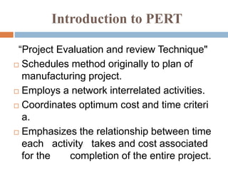 Applications of pert | PPTX