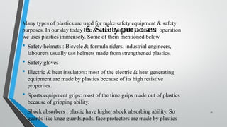 Applications of plastics | PDF