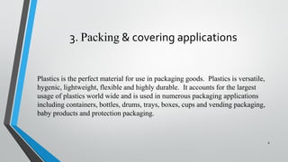 Applications of plastics | PDF