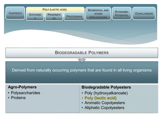 Applications of Poly (lactic acid) in Tissue Engineering and Delivery ...