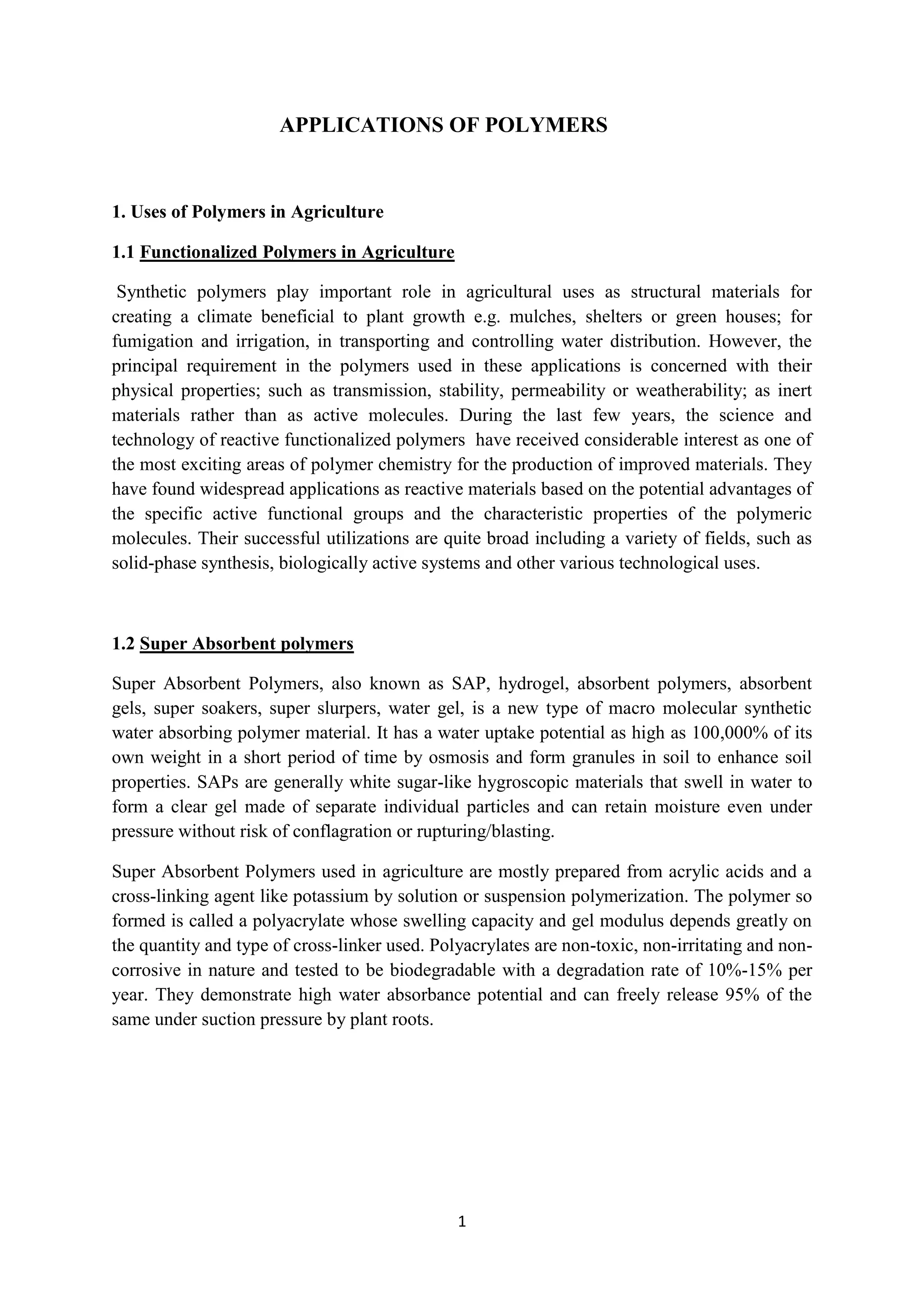 Applications of polymers in everyday life | PDF